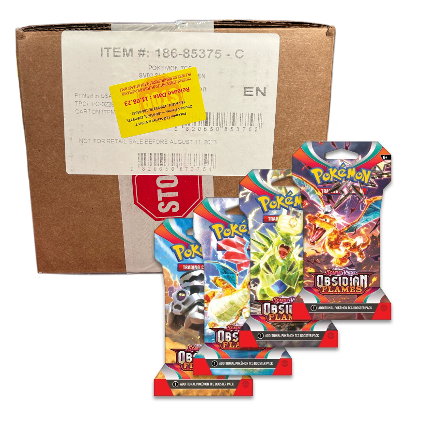 Obsidian Flames SLEEVED booster CASE (144x Sleeved Booster Packs) – The ...