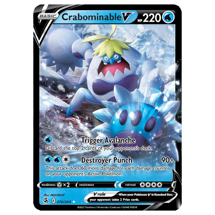 Crabominable V - Fusion Strike - 076/264 - Holo Ultra Rare – The Game ...