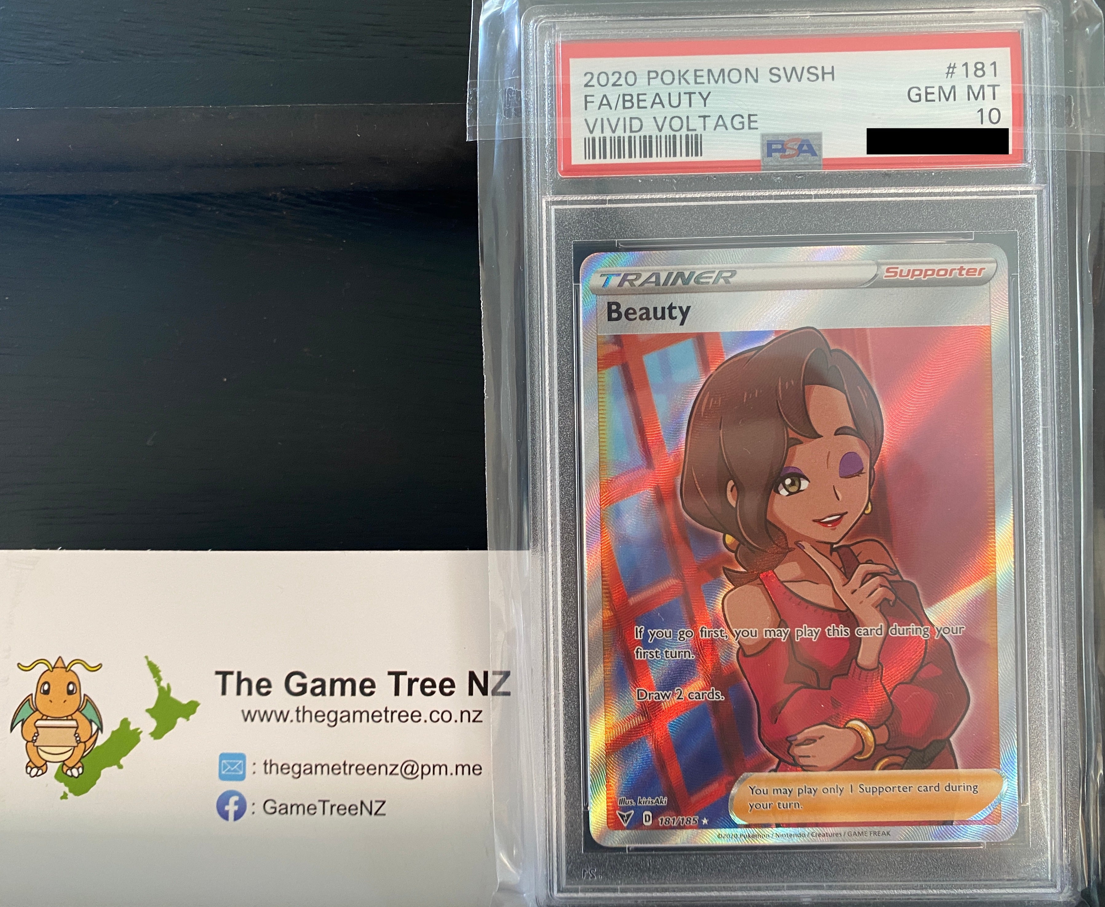 PSA 10 GEM MT Beauty - Vivid Voltage Full Art Holo 181/185 – The Game Tree NZ